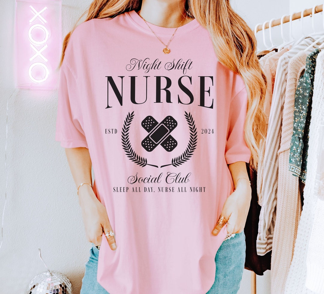 Custom Night Shift Nurse Shirt, Comfort Colors, Nurse Social Club ...