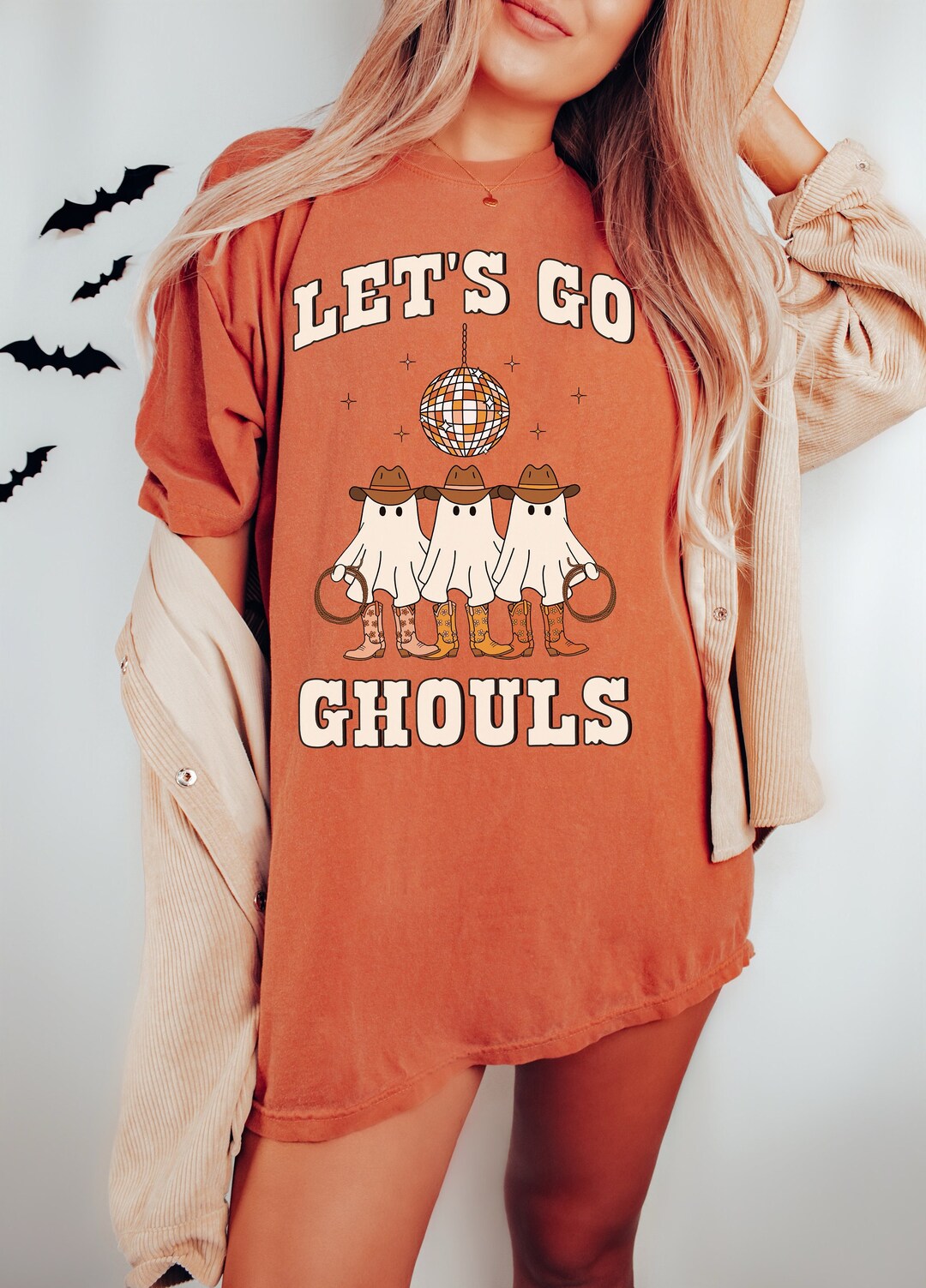 Lets Go Ghouls Shirt Comfort Colors Ghost Shirt Western Halloween Shirt ...