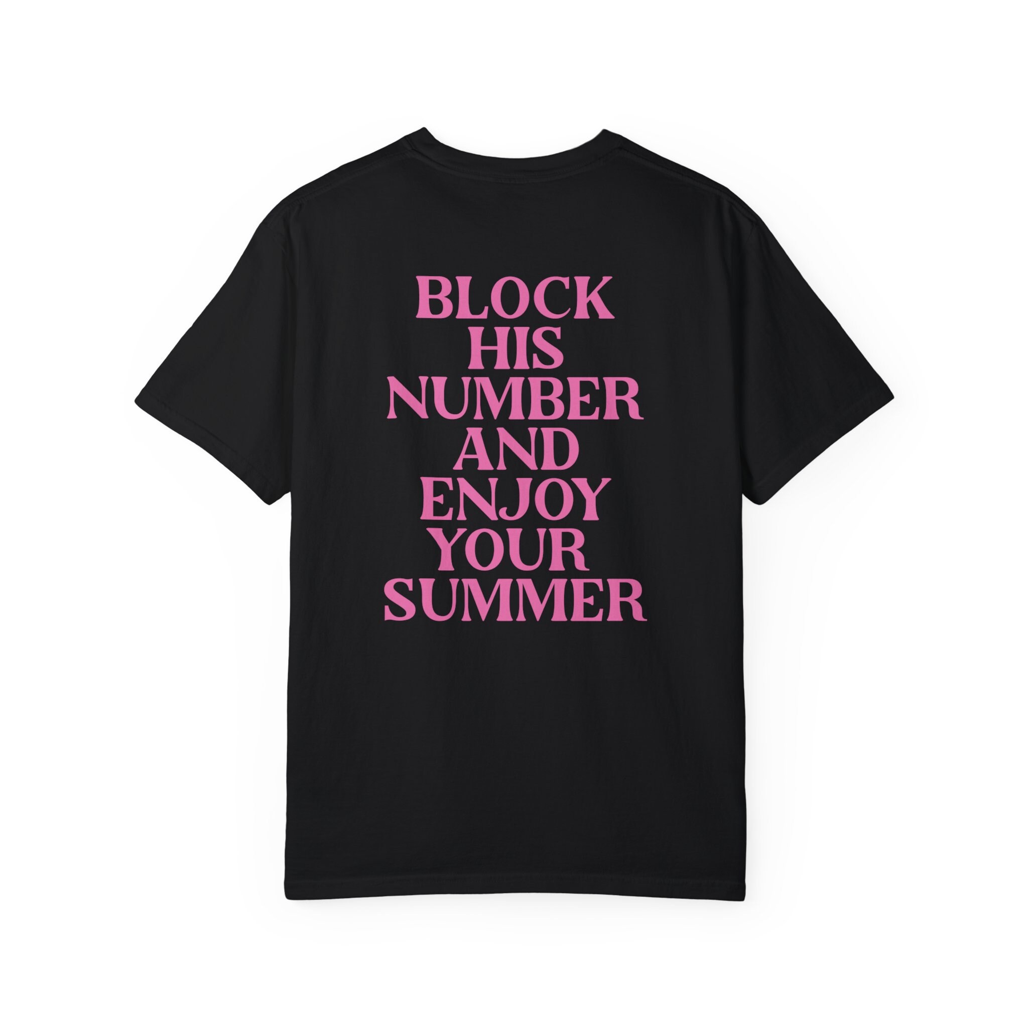 Block His Number Shirt Comfort Colors Summer Shirts Words on Back ...