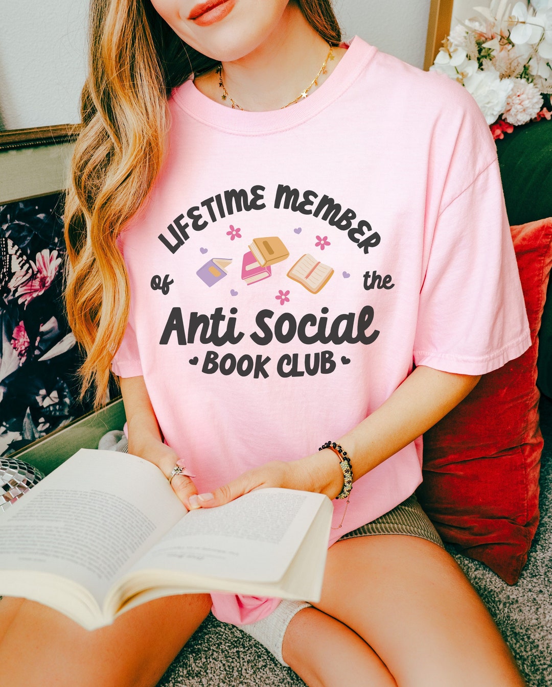 Anti Social Book Club Shirt, Bookish Shirt, Gift for Book Lovers, Book ...