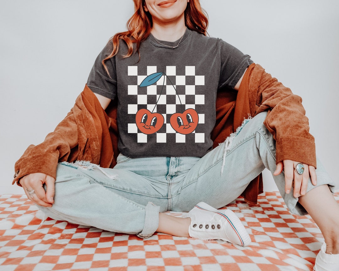 Cherry Shirt, Checkered Cherries Shirt, Retro Checkered, Aesthetic ...