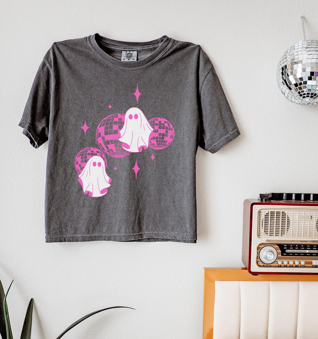 Disco Ghost Crop Top, Trendy Halloween Crop Top, Cute Spooky Boxy Crop ...