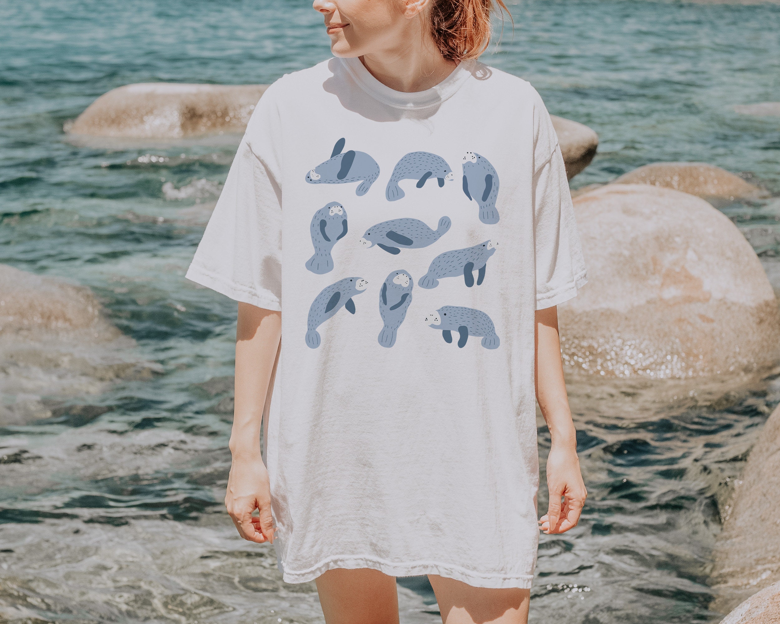 Manatee Shirt, Ocean Shirt, Ocean Animals Shirt, Coconut Girl, Marine ...