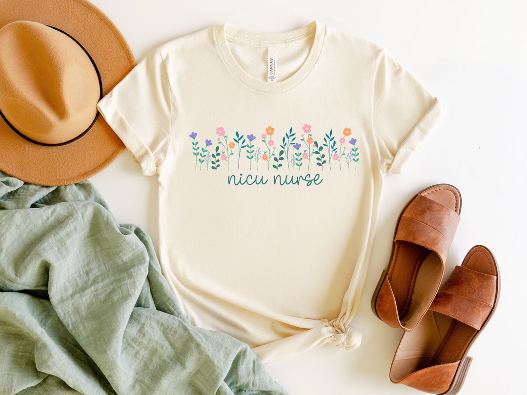 NICU Flower Shirt, Floral NICU Shirt, Neonatal Intensive Care Unit Gift ...