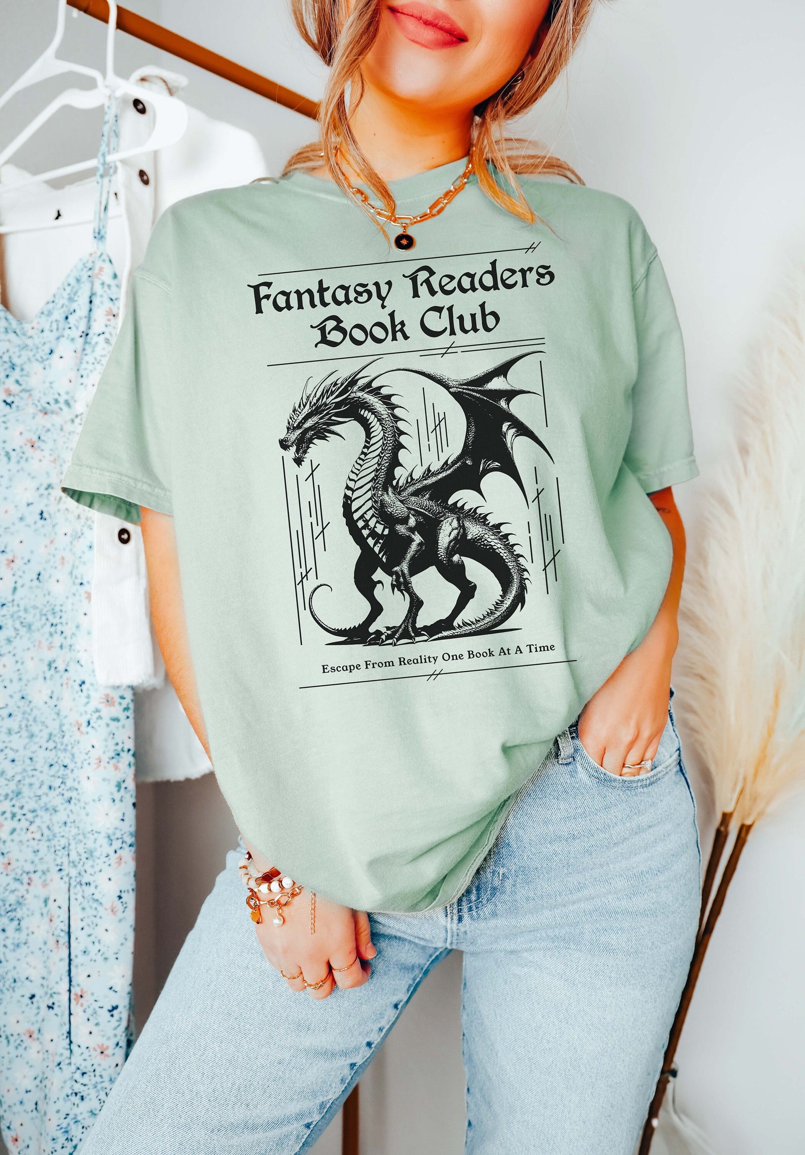Dragon Shirt, Comfort Colors, Fantasy Book Club Shirt, Fantasy Books T ...