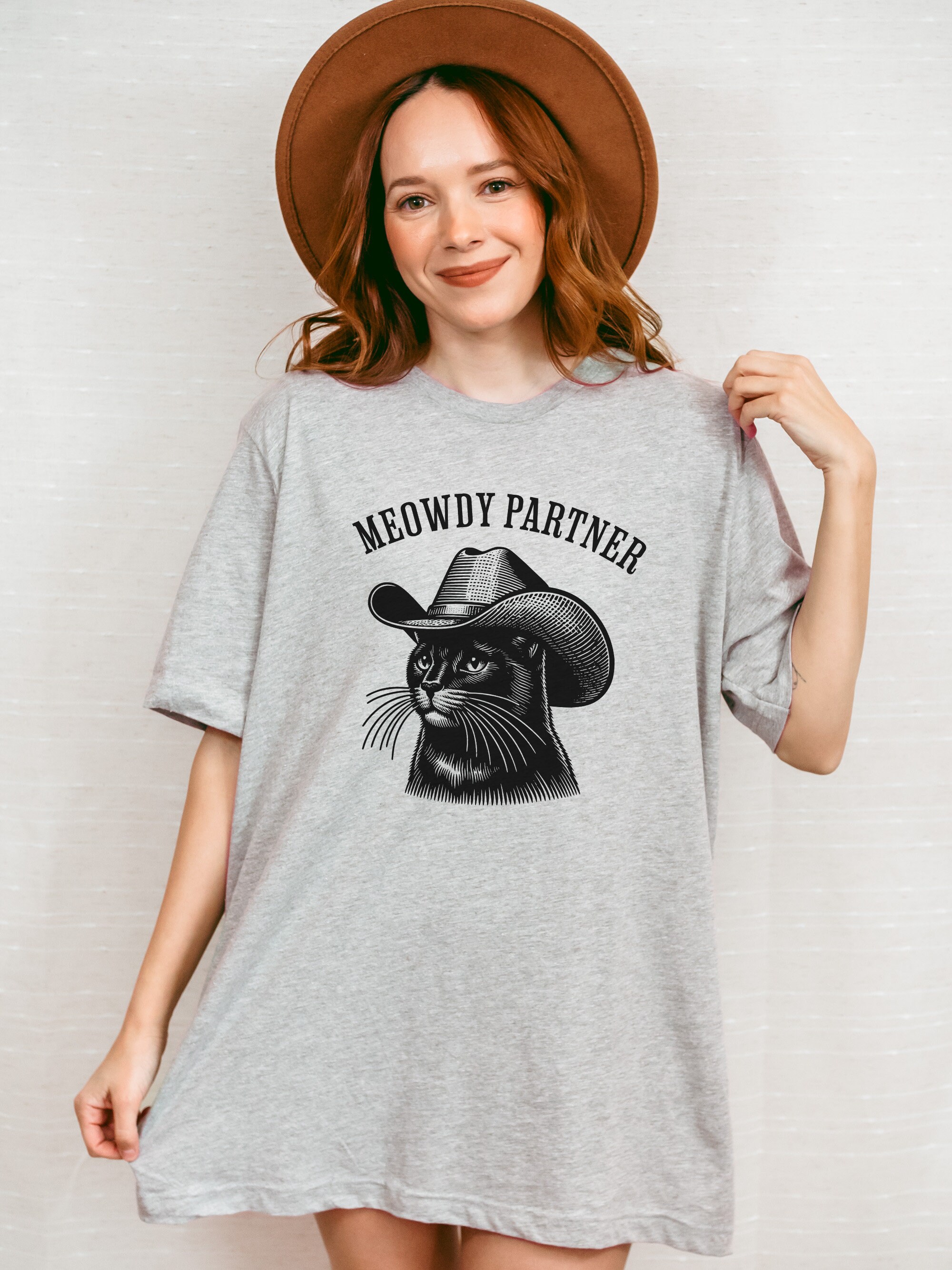 Meowdy Partner Shirt, Cowboy Cat Shirt, Funny Meme Shirt, Western Cat ...