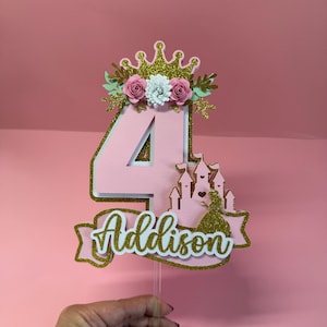 4ever A Princess Cake Topper - Pink, Gold Glitter, 3D Decoration - Etsy