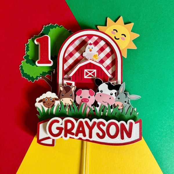 Farm Cake Topper - Etsy