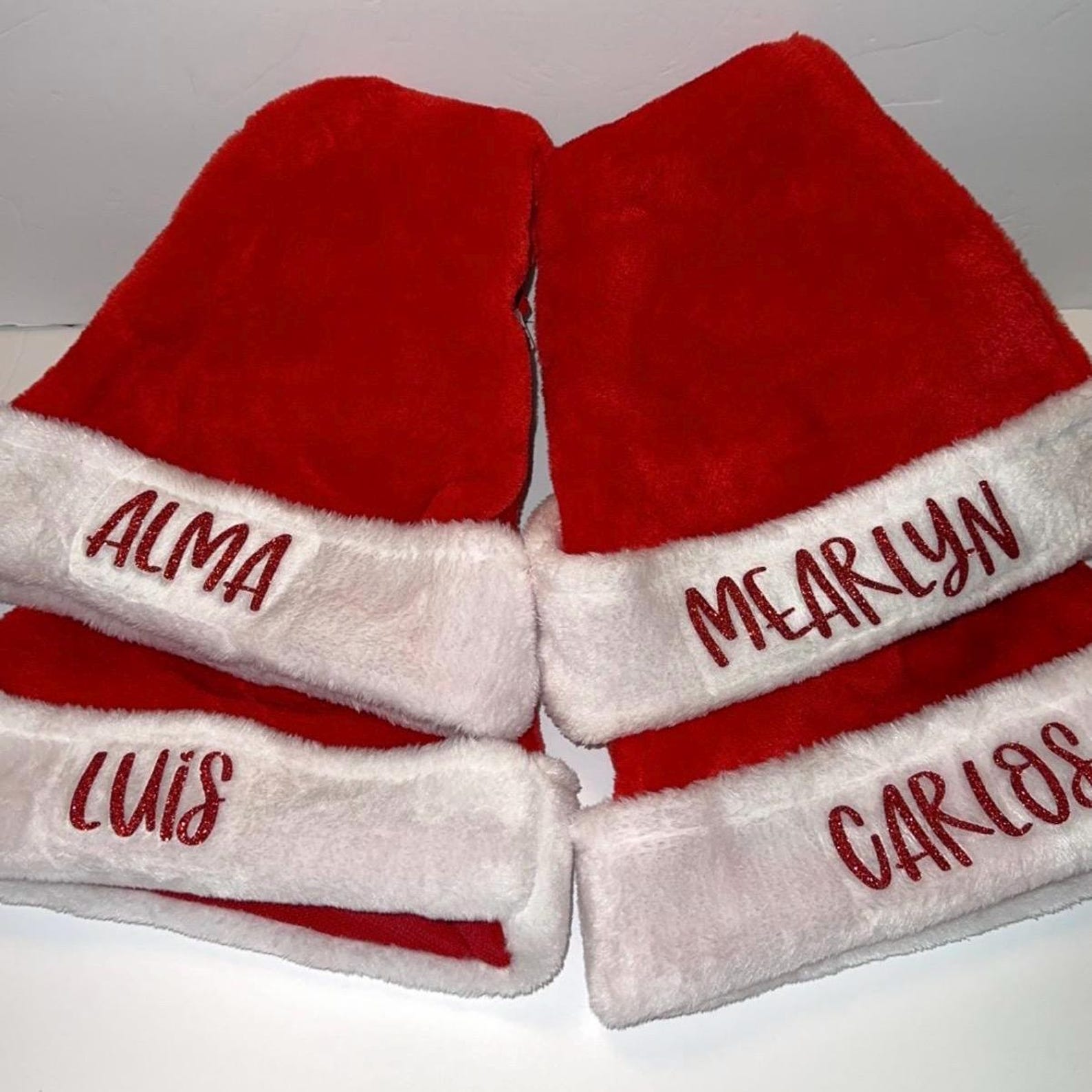 Handmade Personalized Santa Hats-custom Name- Chrsitmas Hats- Heat ...