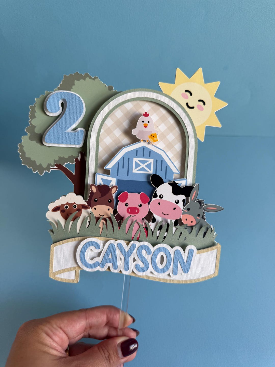 Farm Animals Birthday Cake Topper: Barnyard Theme Decor - Etsy