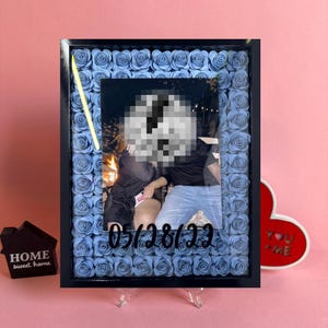 Anniversary Date Shadow Box Frame: Hand Rolled 3D Paper Flower Picture ...