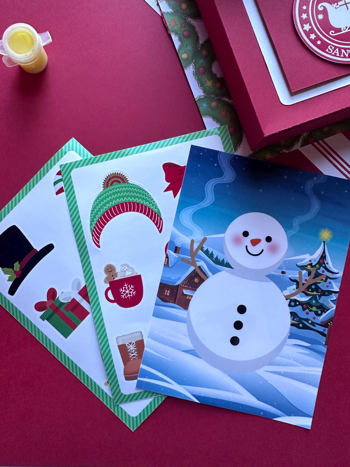 Kids Christmas Activity Box, Santa Letter, Stickers, Ornament - Etsy
