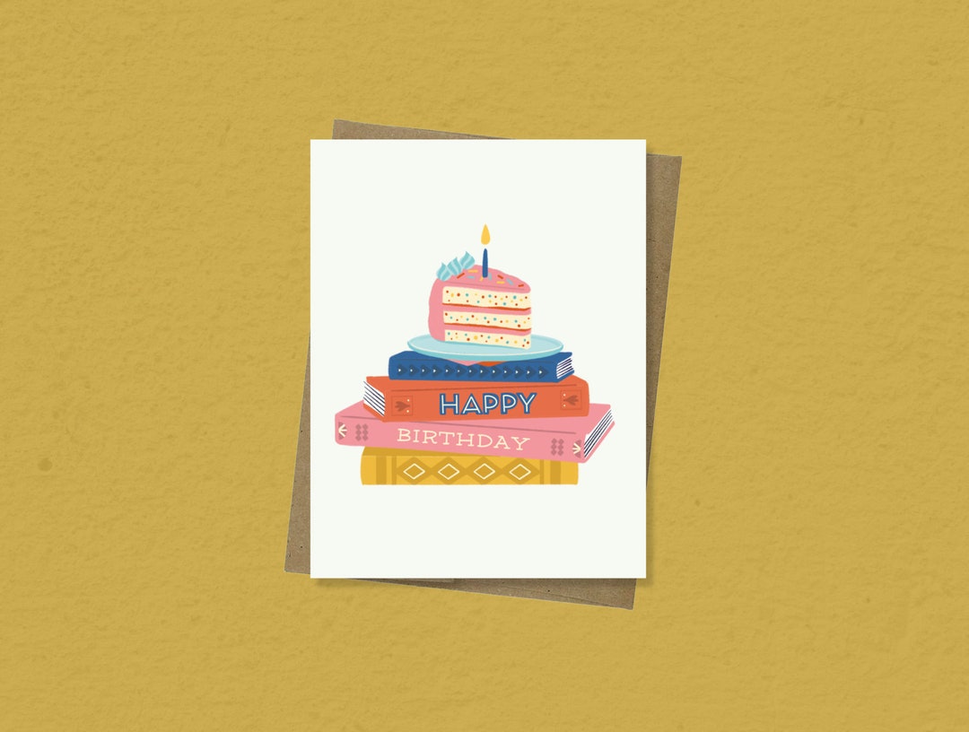Happy Birthday Blank Greeting Card With an Illustration of a - Etsy