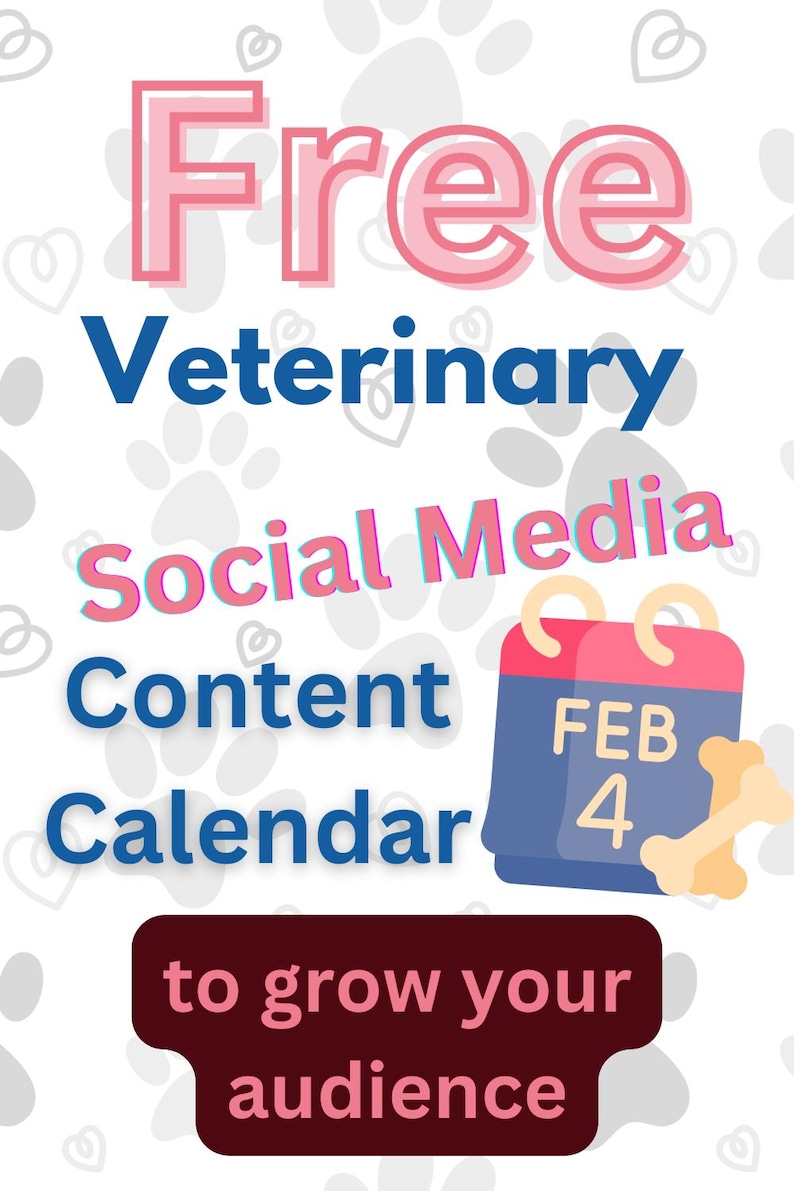 Free Veterinary Social Media Content Calendar- See Description for ...