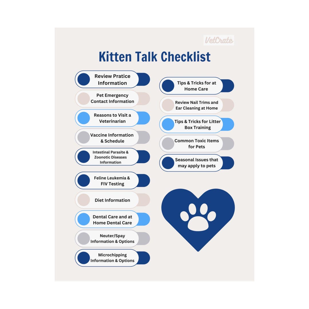 Kitten Talk Veterinary Poster | Educational Pet Care Guide for Kitten ...