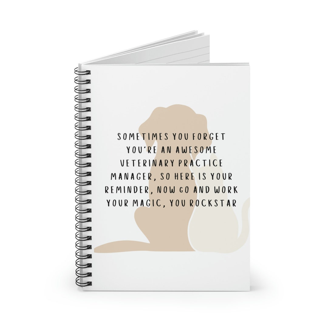 Veterinary Practice Manager Spiral Notebook Ruled Line Veterinary Tech ...