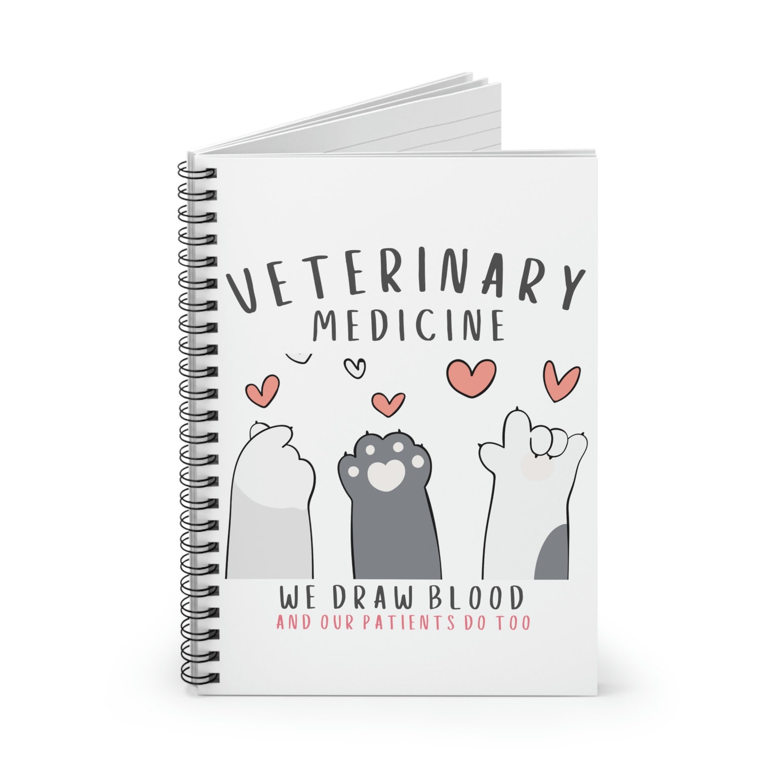Funny Veterinary Spiral Notebook Ruled Line Vettech Notebook, Vet ...