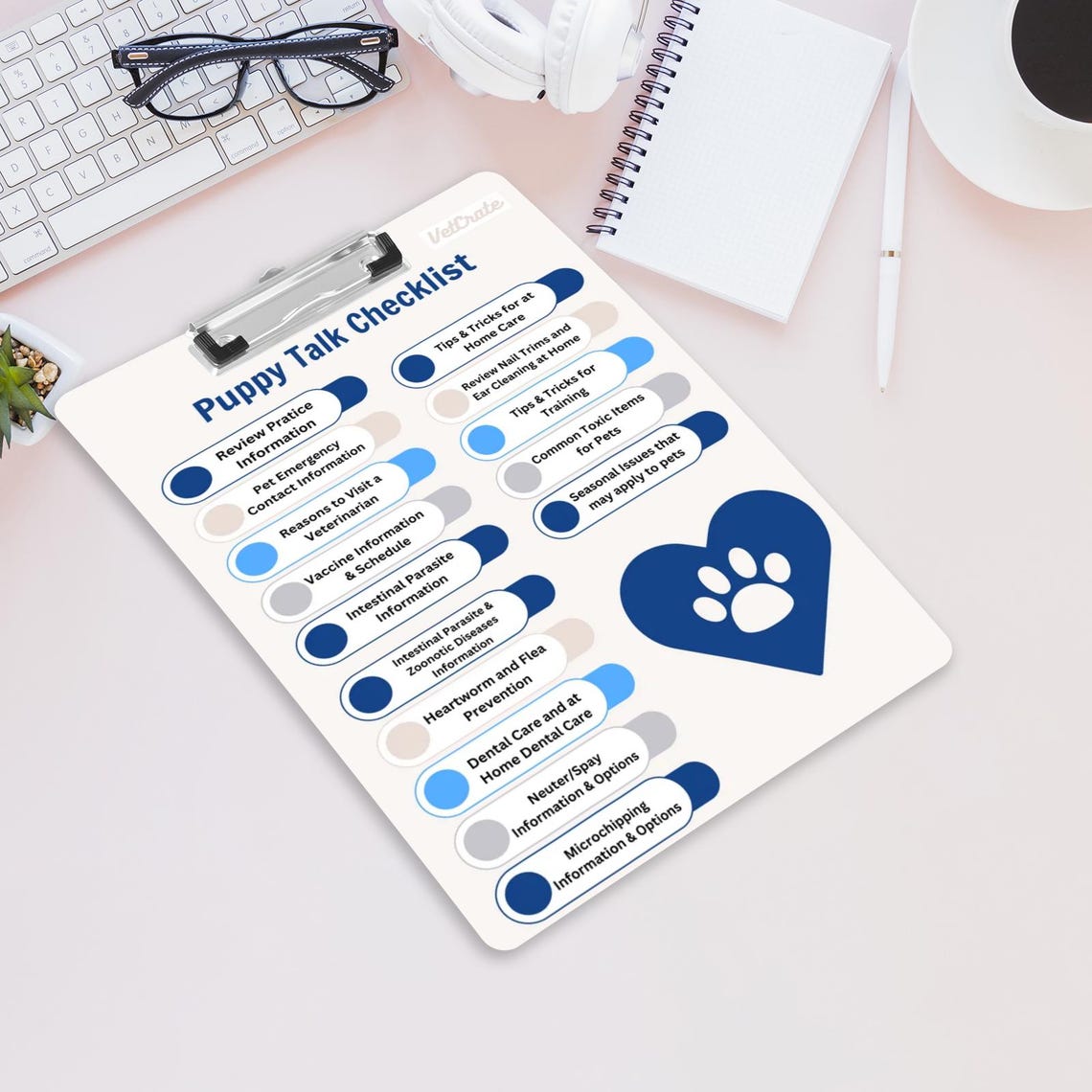 Veterinary Practice 'puppy & Kitten Talk' Clipboard - Essential Pet ...