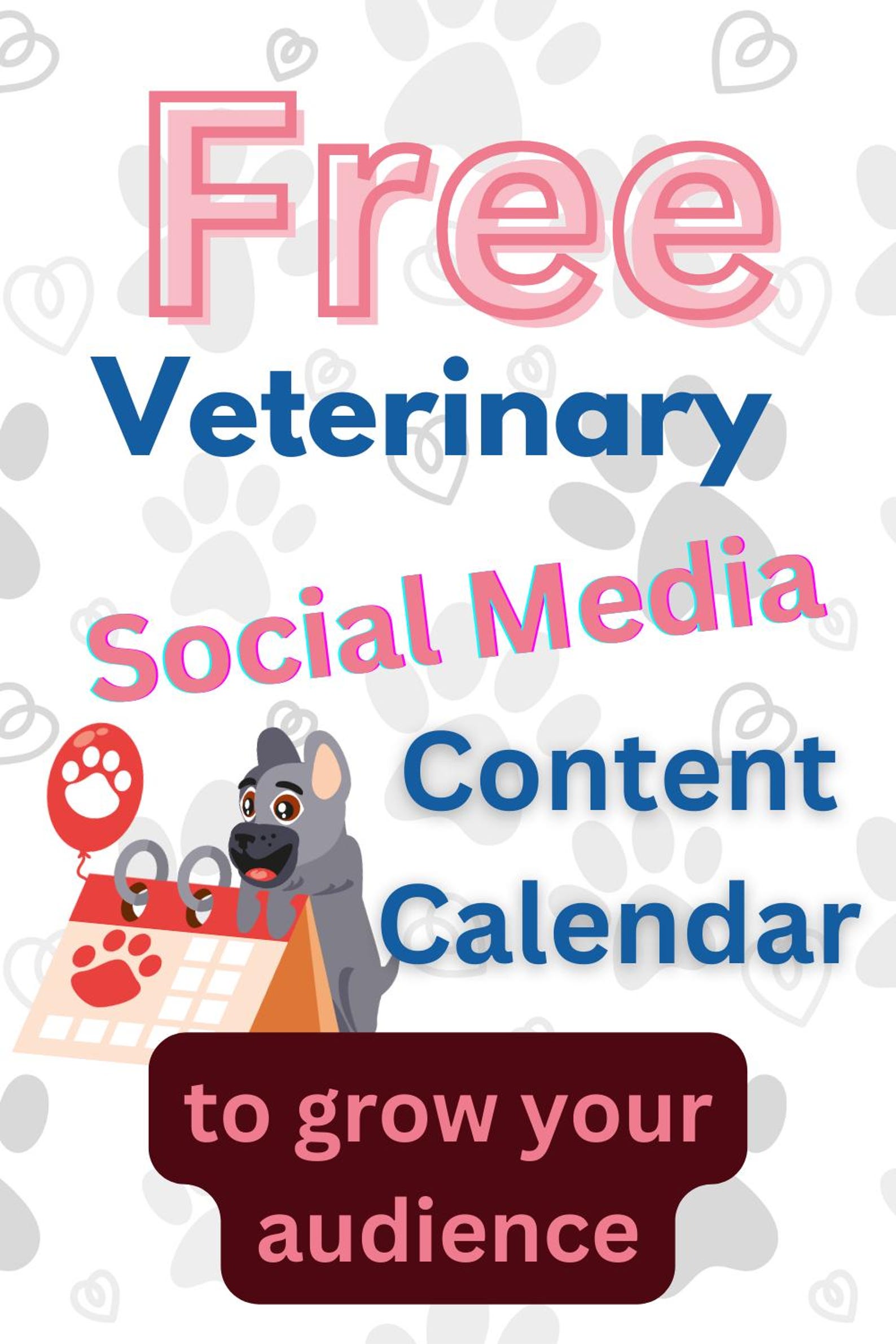 Free Veterinary Social Media Content Calendar- See Description for ...