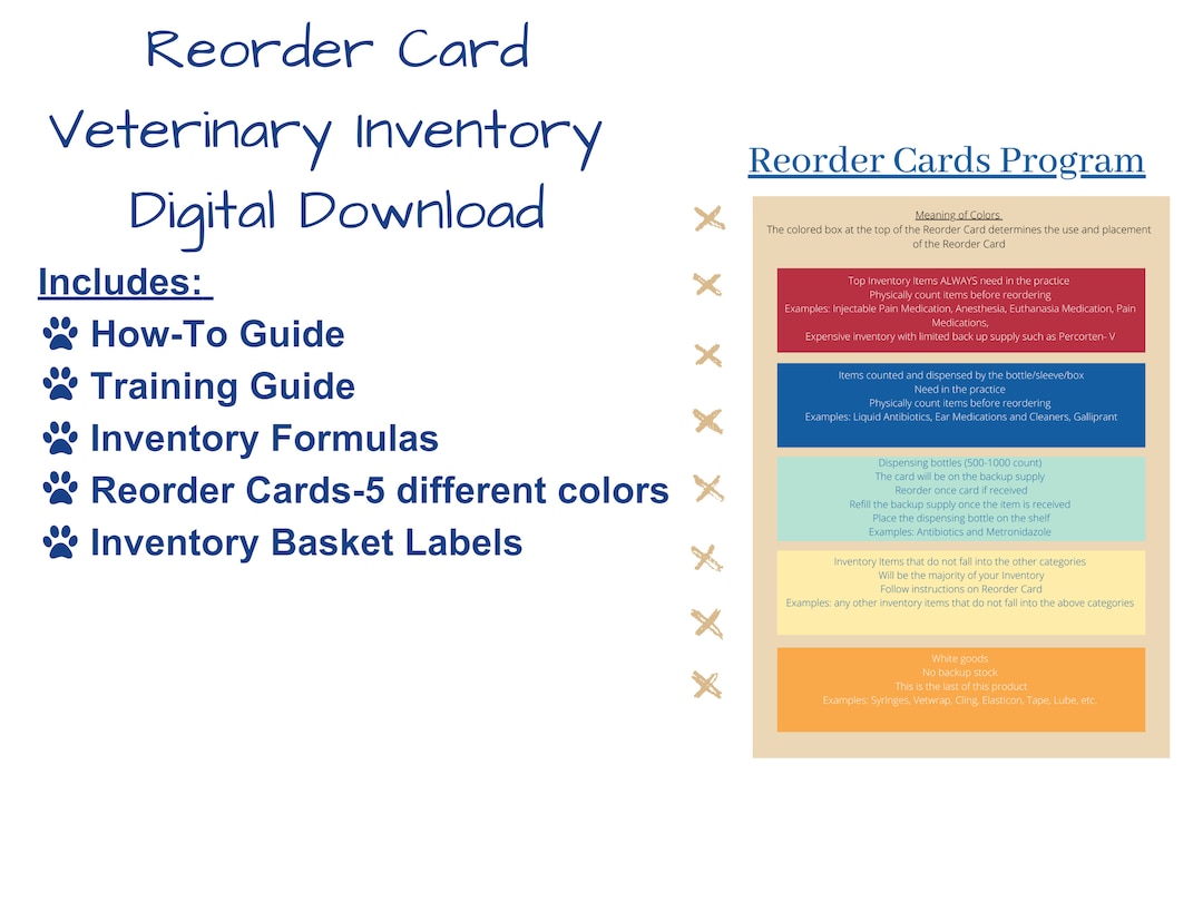 Veterinary Inventory Reorder Cards/veterinary Inventory/veterinary ...