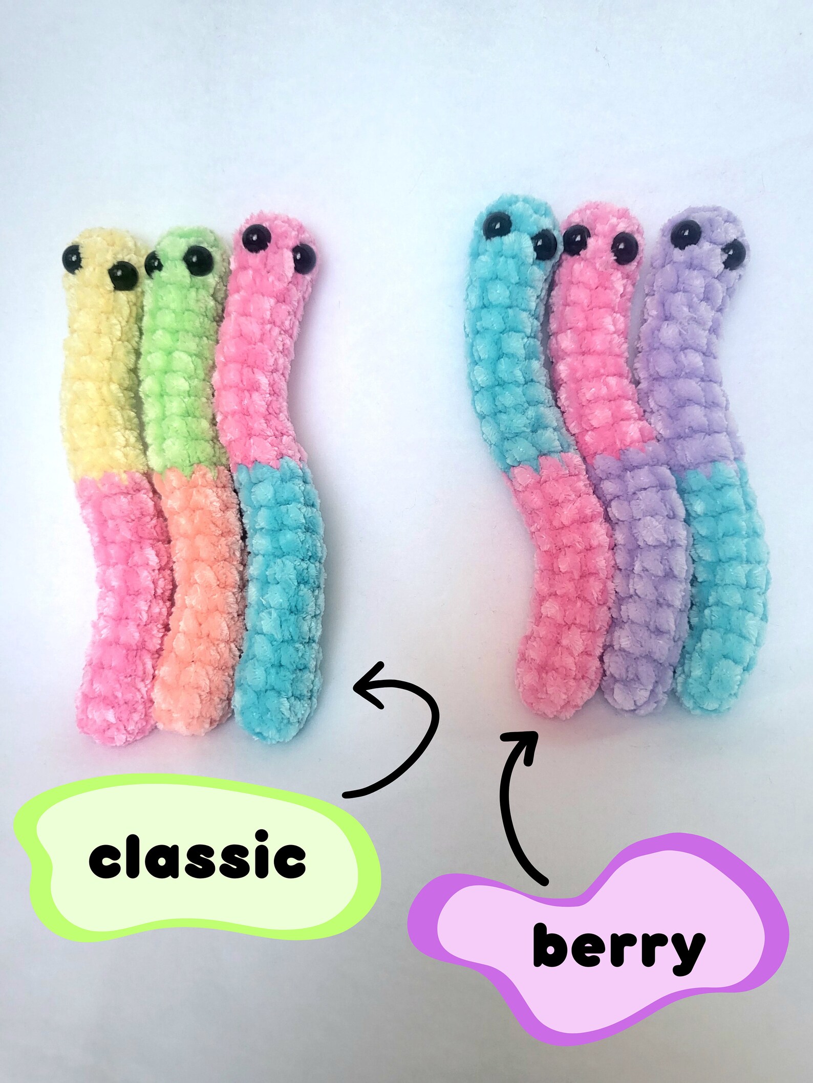 Sour Gummy Worms ___________ 3 Pack Posable Worm Plushies - Etsy