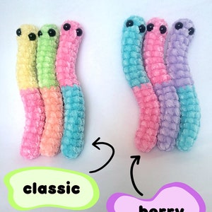 Sour Gummy Worms! ___________ 3 Pack, Posable Worm Plushies, Novelty ...