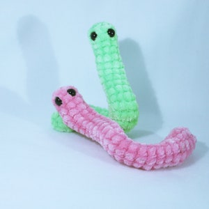 Posable Worm Plushie! _______________ Mini Crochet Worm Doll - Etsy