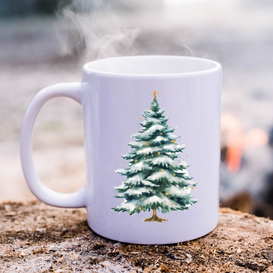 Winter Tree Mug, Christmas Tree Coffee Cup, Aesthetic Tree Mug, Holiday ...