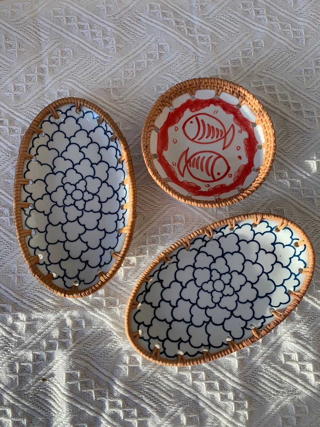 Japanese Ceramic Bamboo Plate Fruit Nordic Vintage Snack Tray Household ...