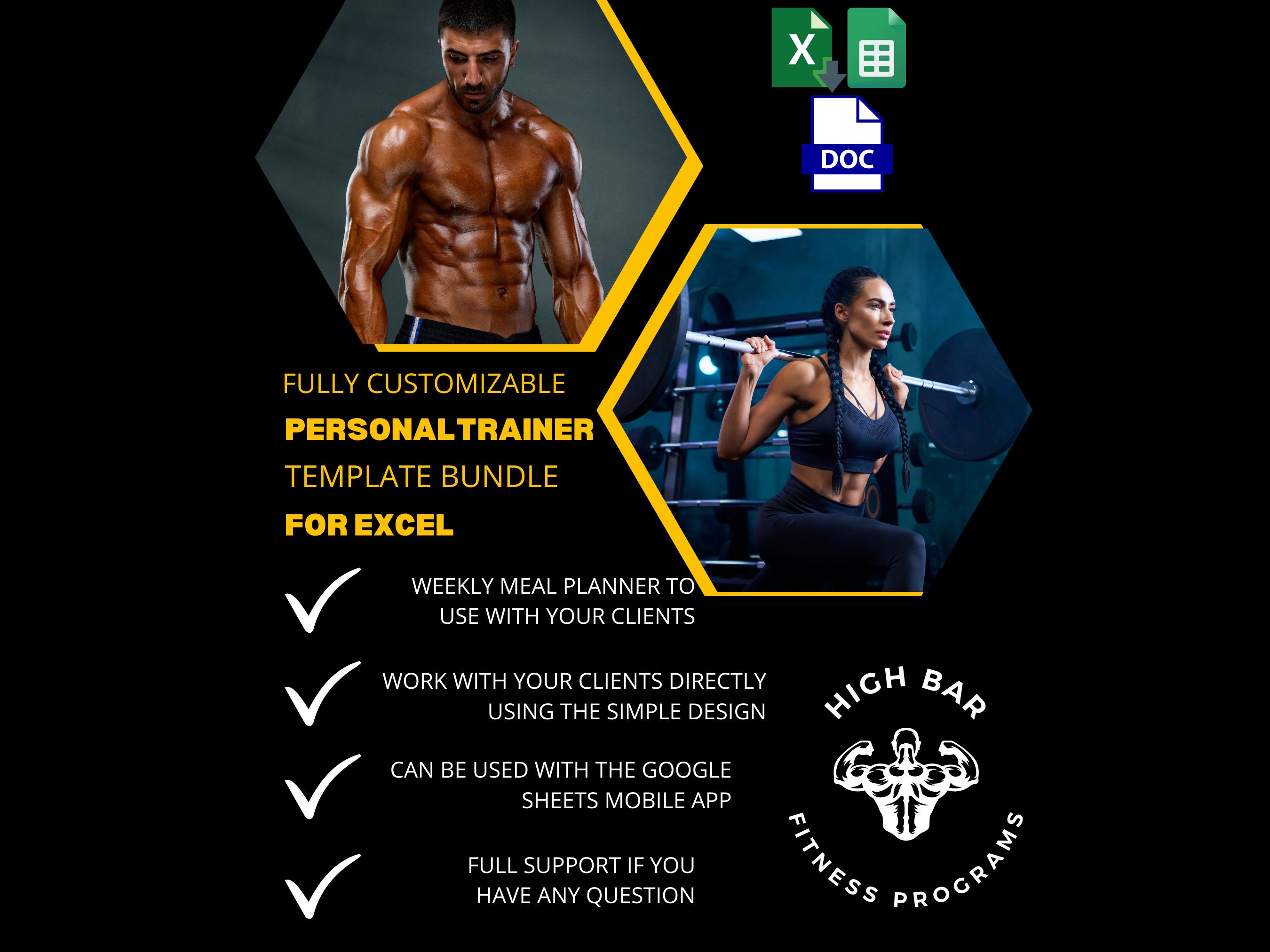 Personal Trainer Program Template Forms BUNDLE / Exercise Selection ...