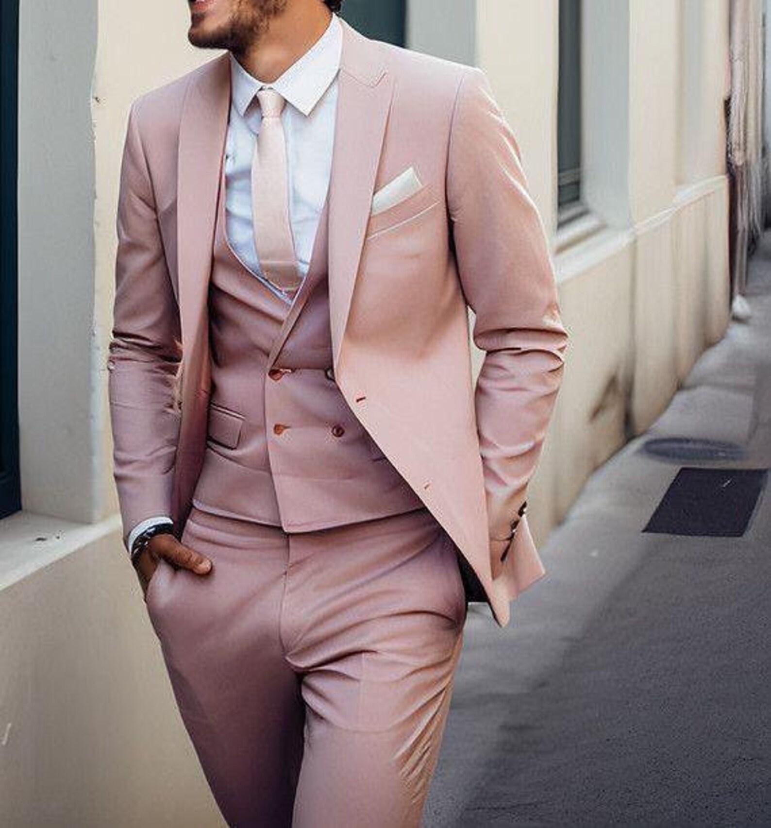 Suits for Men, Wedding Groom Wear Bespoke, Men Dusty Pink Suits, Formal ...