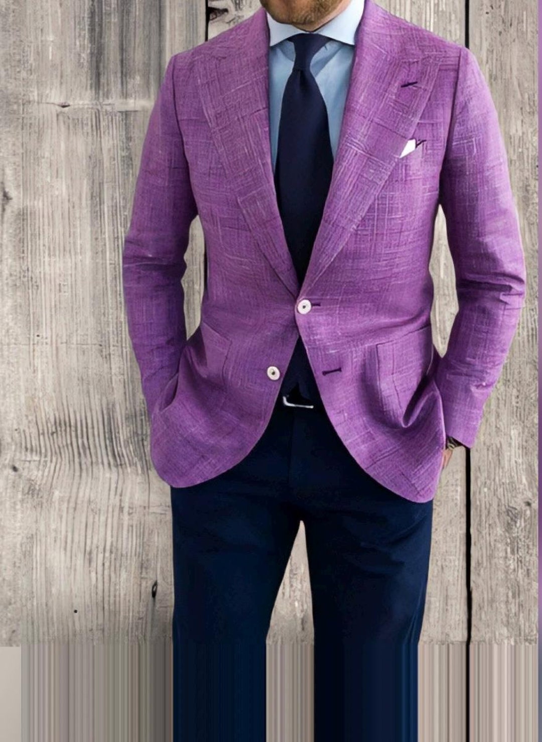 Men Purple Coat, Summer Linen Jackets, Men Stylish Blazer, 2 Button ...