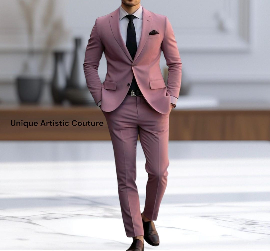 Dusty Pink Suits for Men Wedding Elegance Groomsmen Suits Men Luxe ...