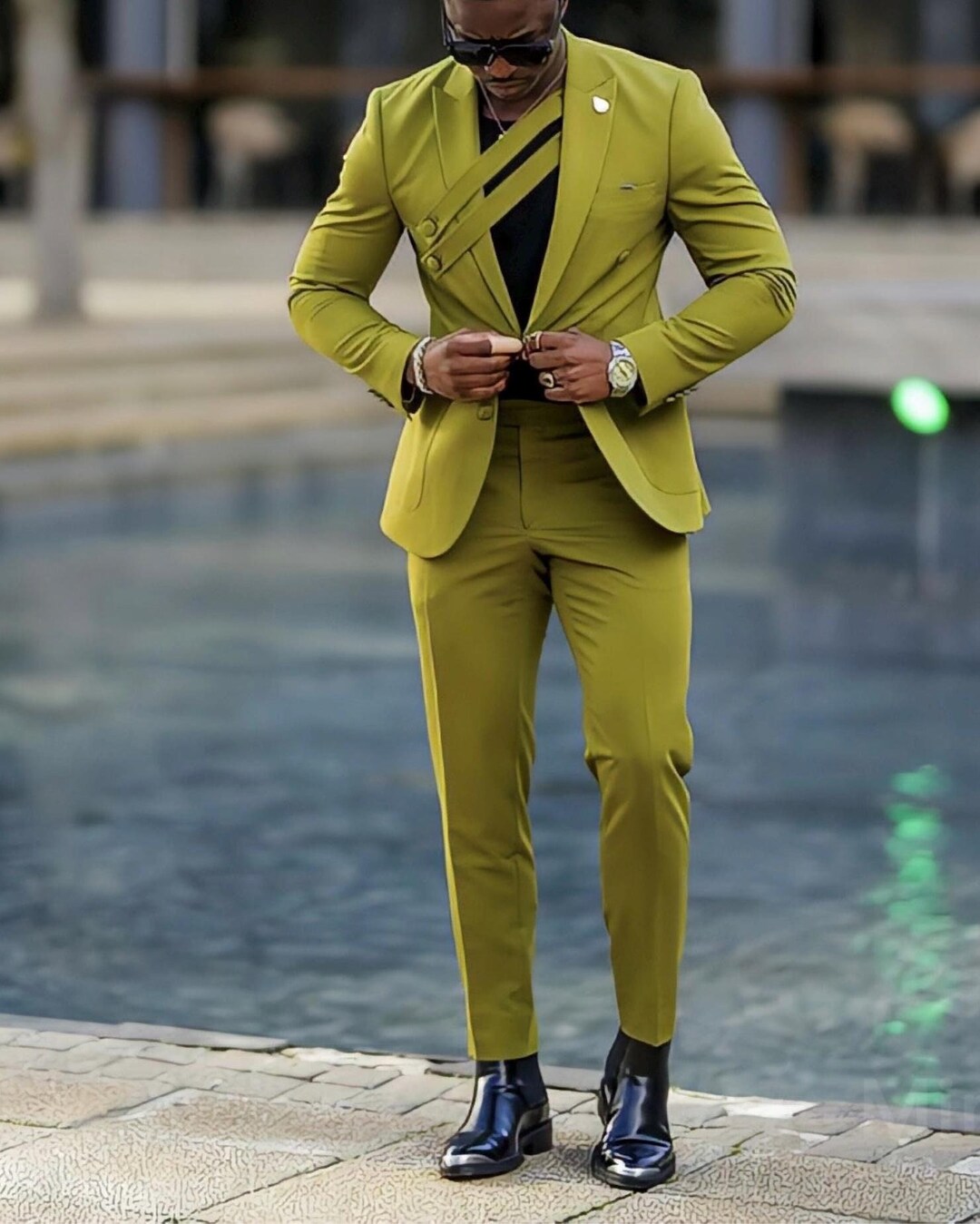 Luxury Classic Belt Designer Men Suits 2 Piece Suits Wedding Stylish ...