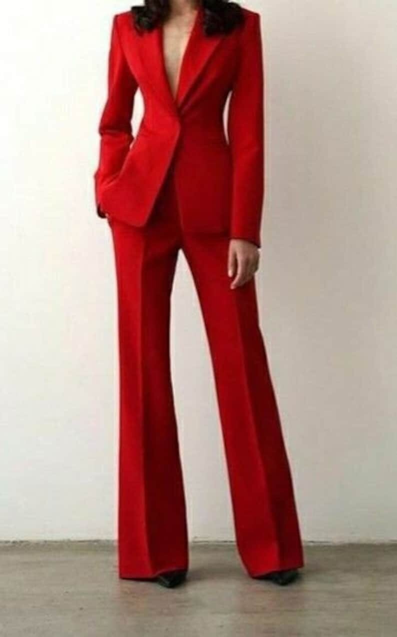 Suits for Girls Formal Blazer Pant Suit Girls Red 2 Piece for Christmas ...