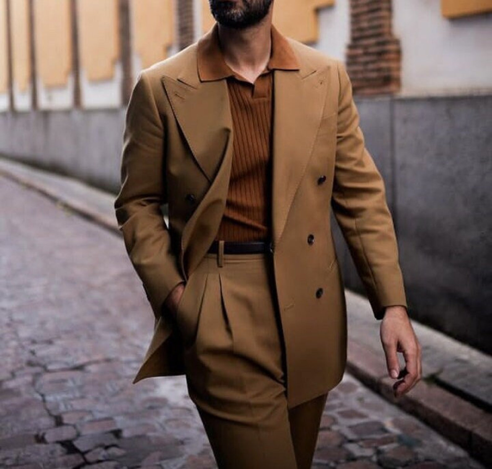 Men 2 Piece Brown Suits for Wedding Suit Men Classic Dinner Prom Party ...