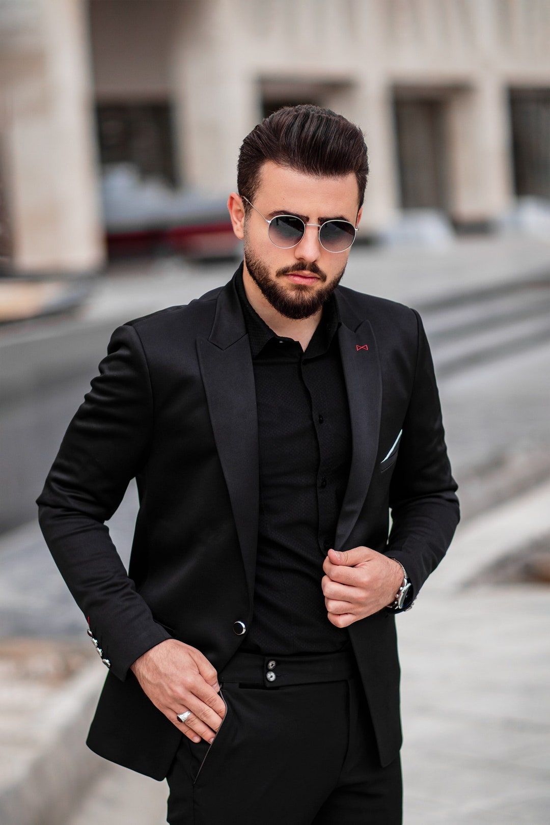 Men Black 2 Piece Suit Groom Wedding Suits Slim Fit Party Wear - Etsy