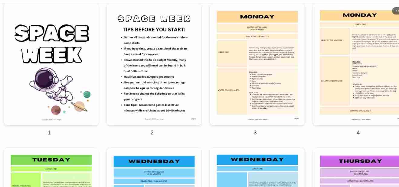 Space Week Summer Camp Lesson Plan - Etsy