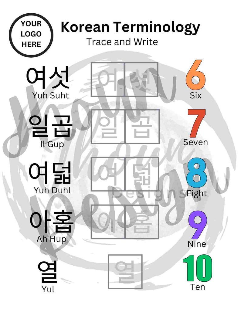 Korean Worksheet Bundle Numbers 1 to 20 - Etsy