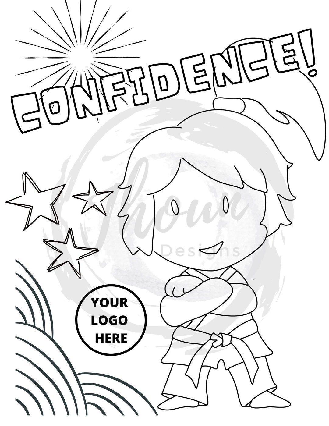 Confidence Karate Girl Coloring Page - Etsy