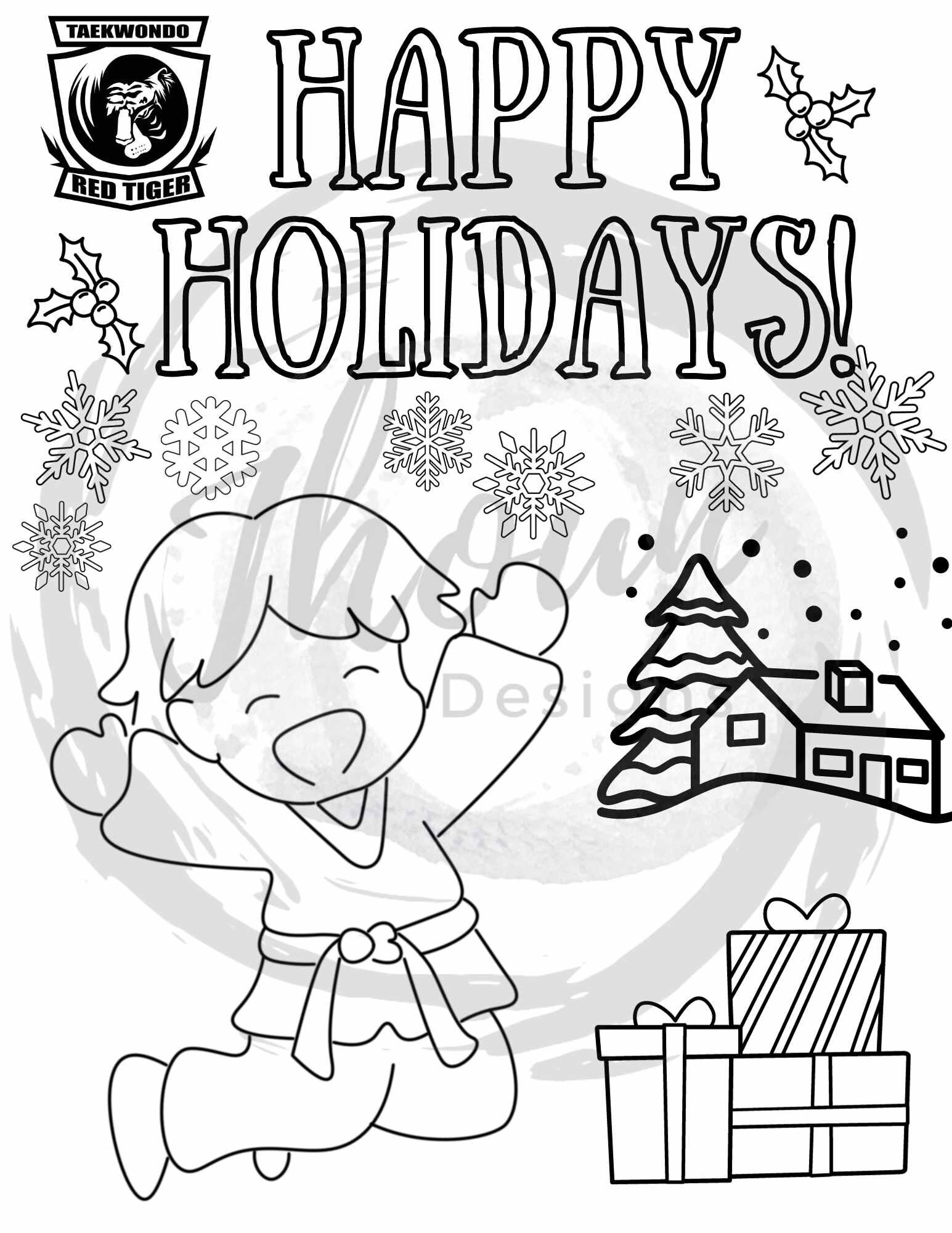 Happy Holidays Coloring Sheet - Etsy