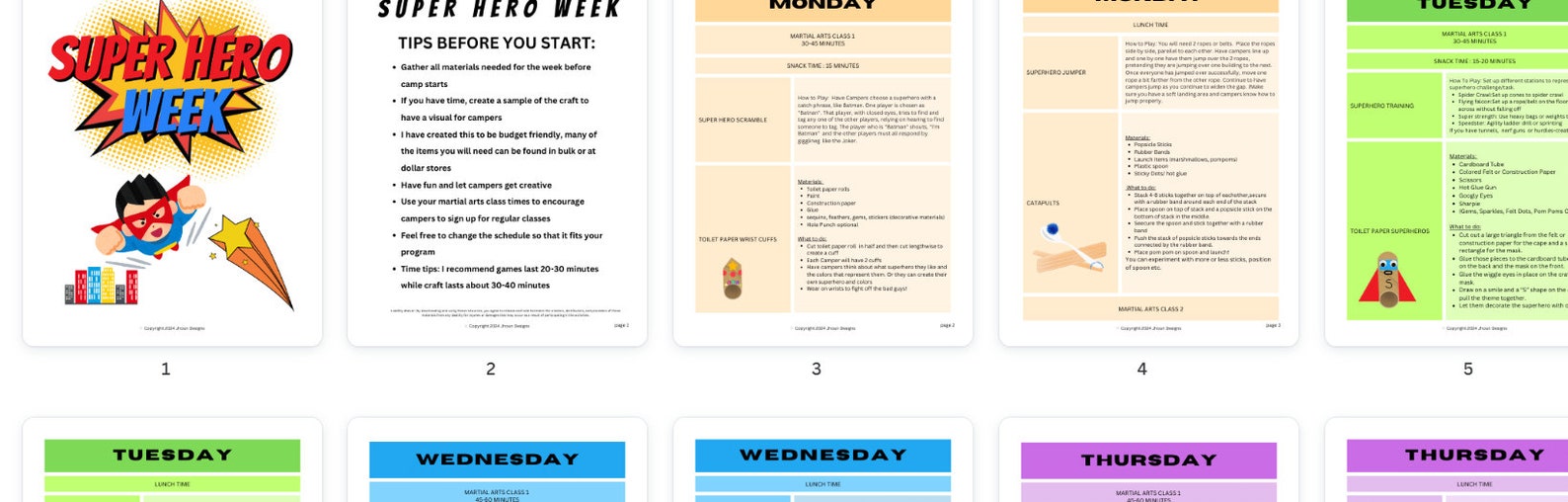 Superhero Week Summer Camp Lesson Plan - Etsy