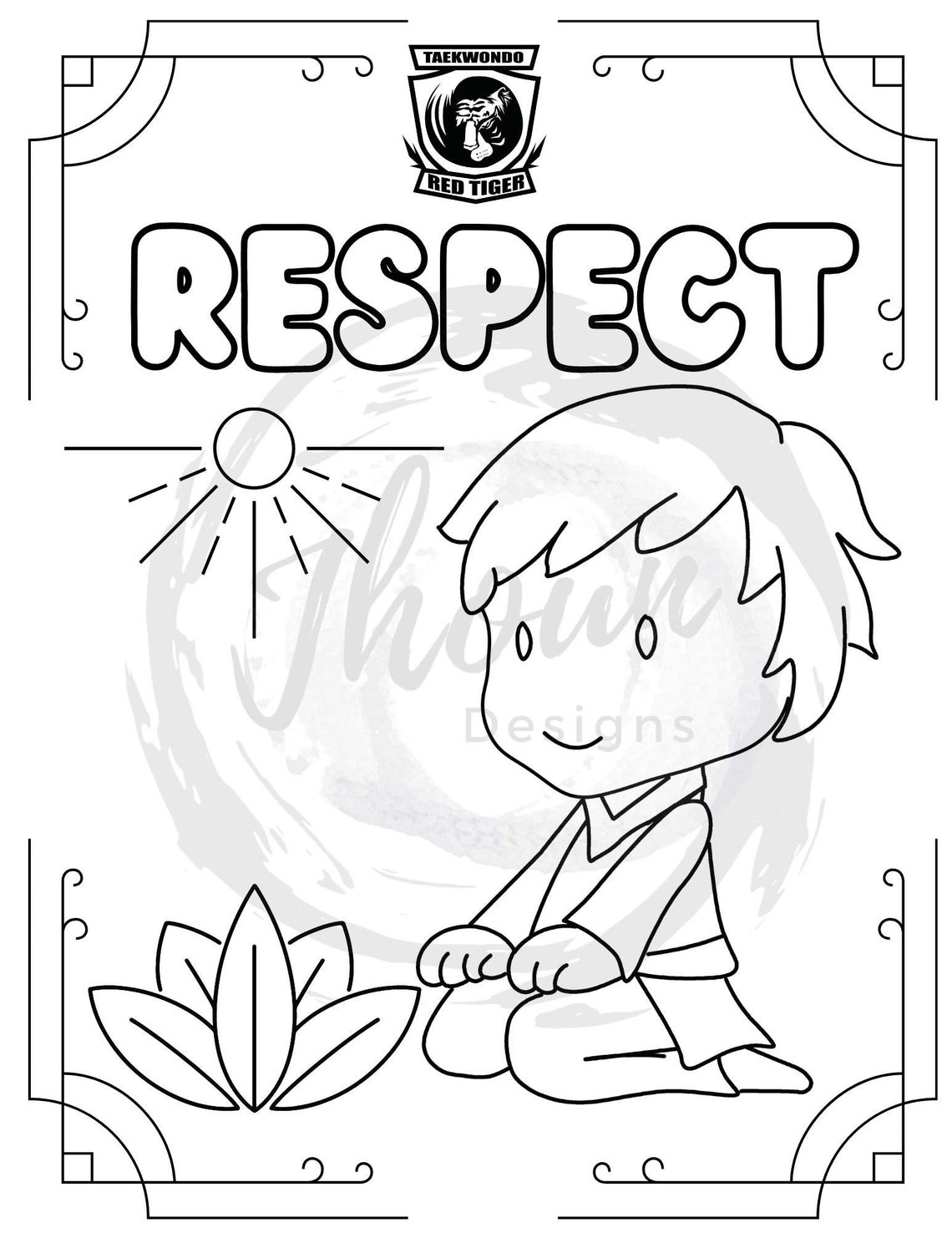 Respect Coloring Page - Etsy