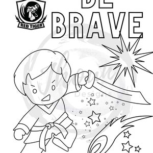 Boy Sword Martial Arts Coloring Page - Etsy