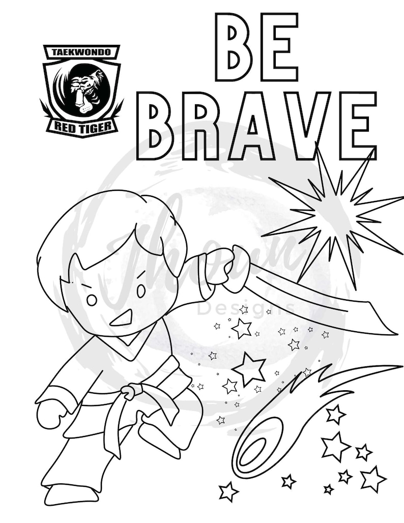 Boy Sword Martial Arts Coloring Page - Etsy