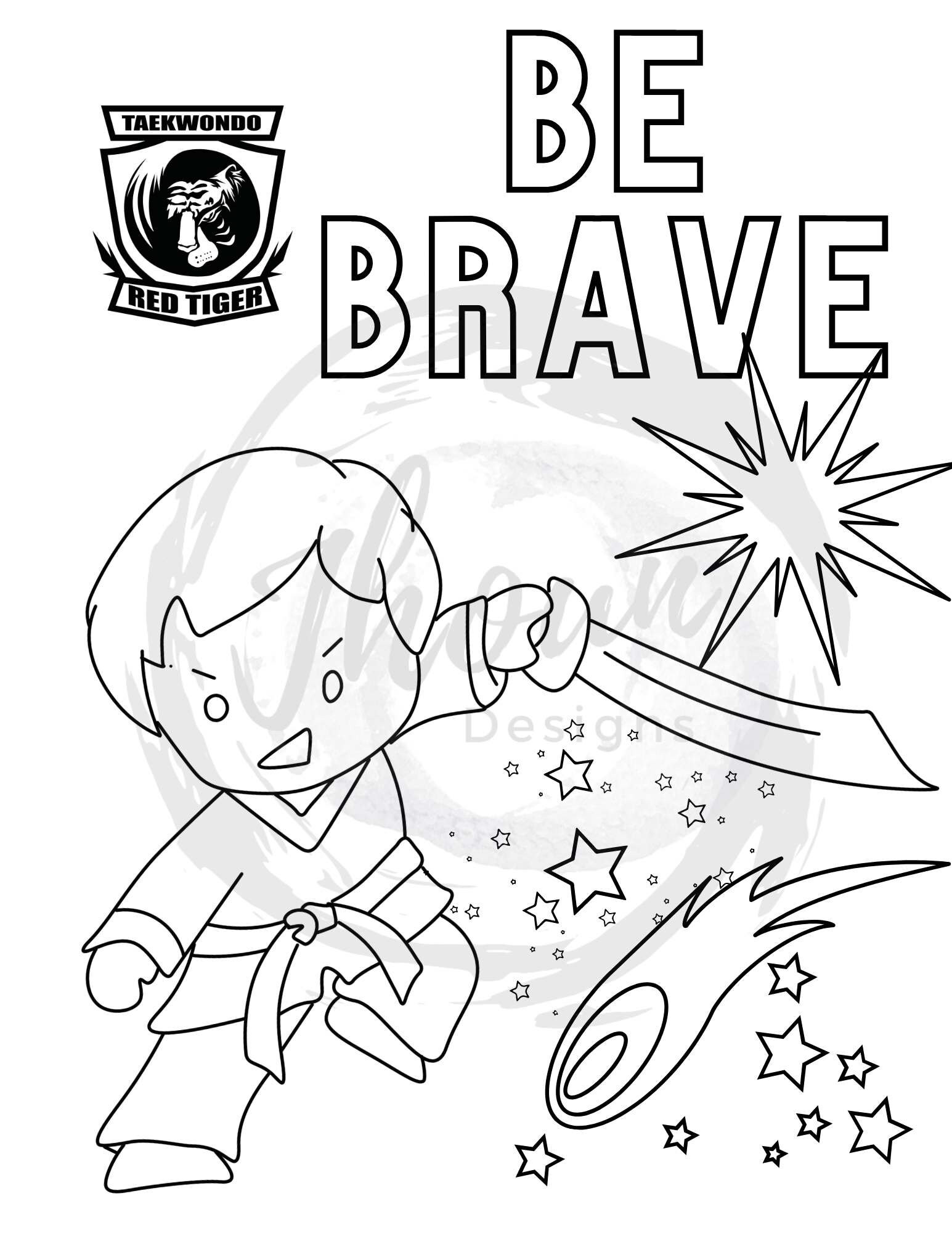 Boy Sword Martial Arts Coloring Page - Etsy