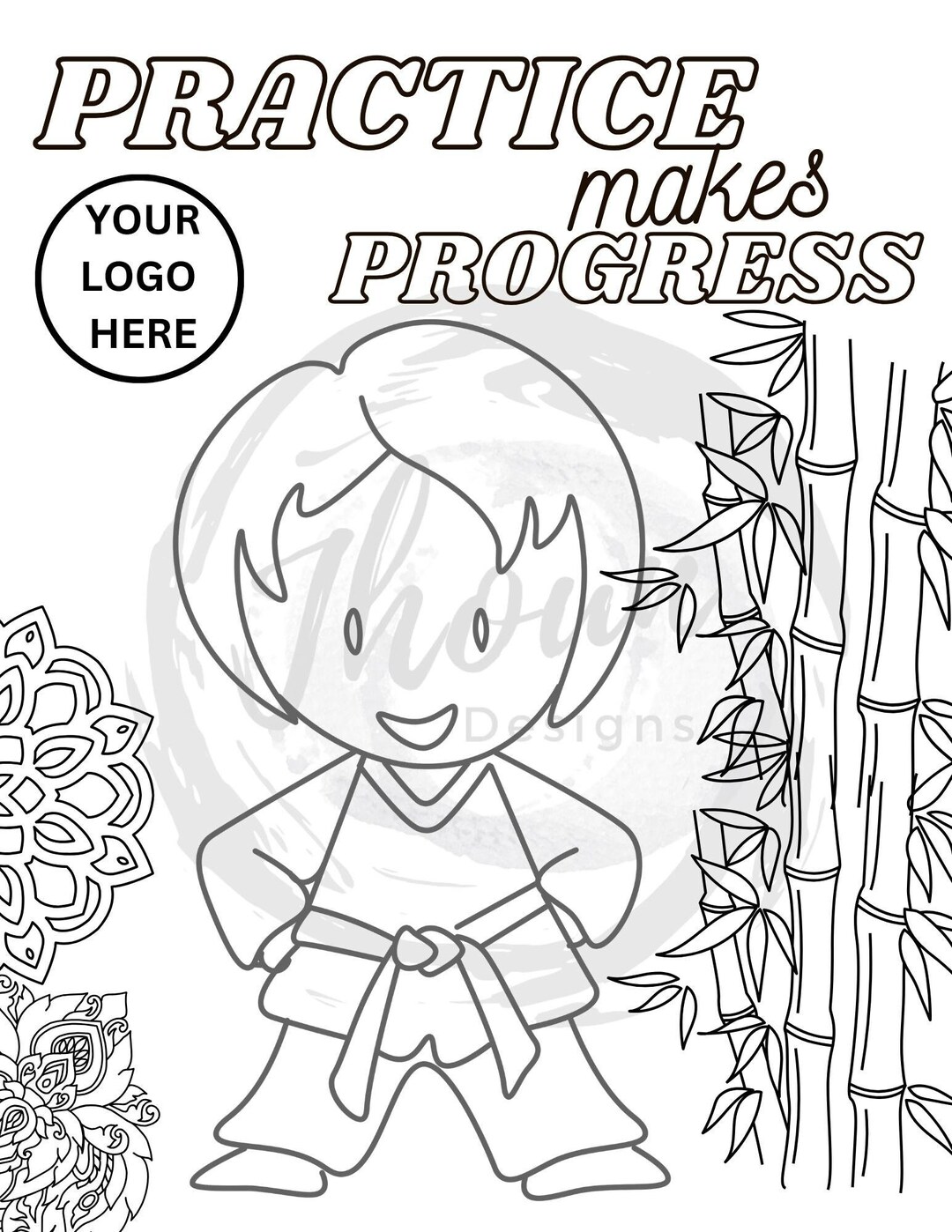 Practice Makes Progress Boy Ninja Coloring Page - Etsy