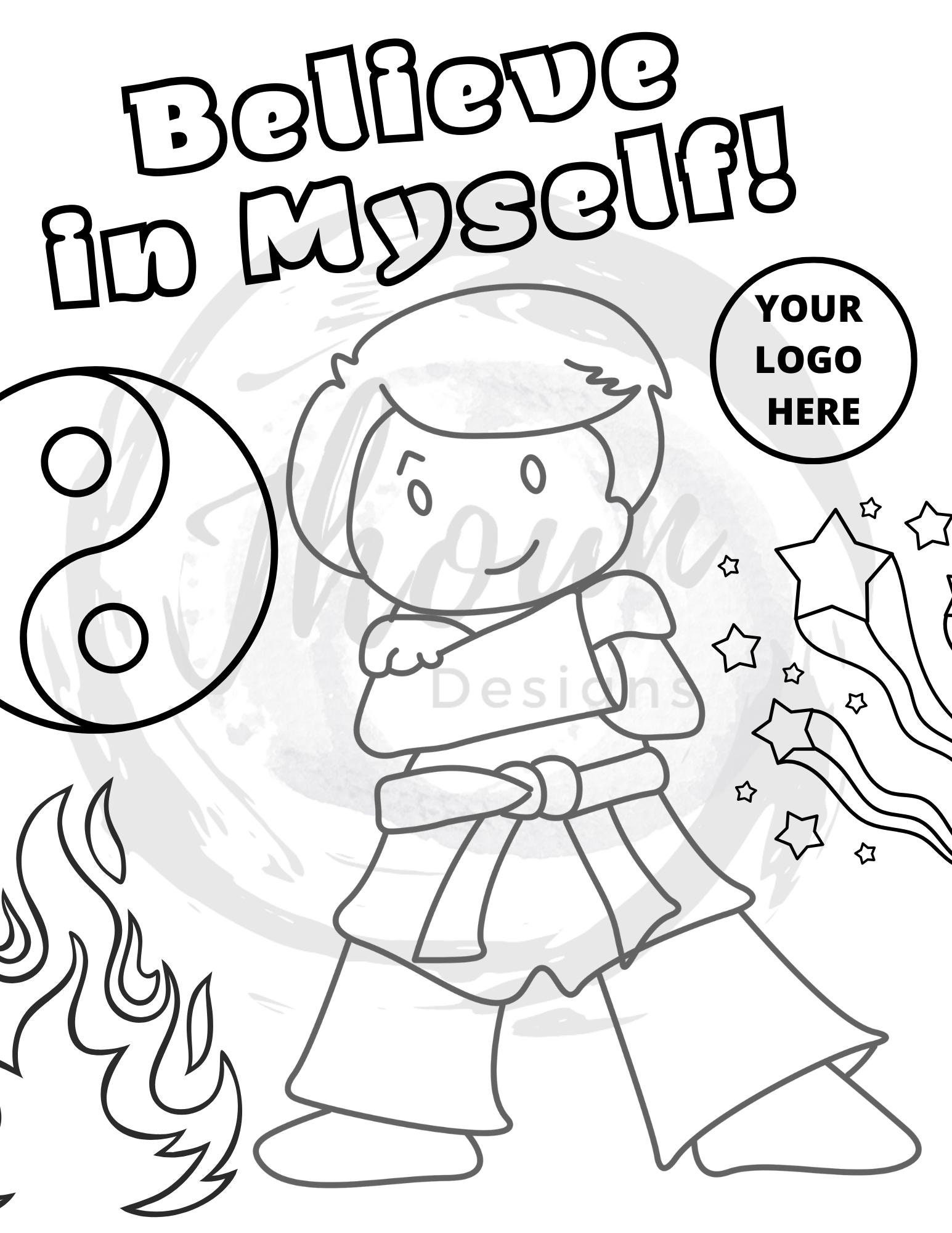 Believe in Myself Coloring Page Boy - Etsy