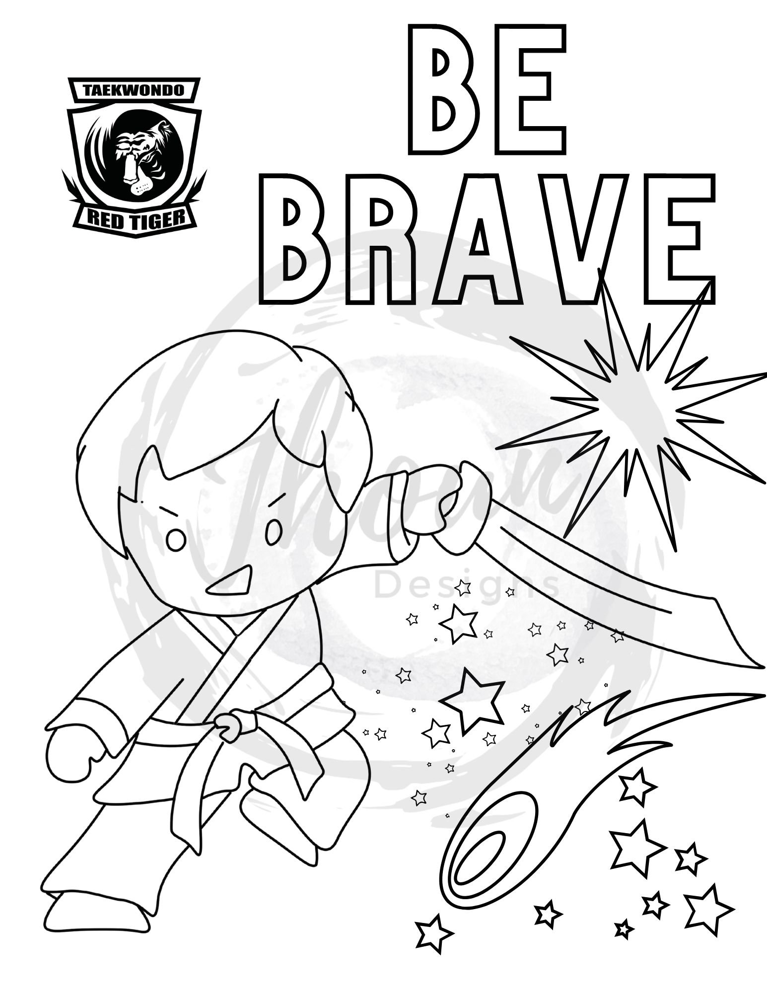 Be Brave Boy Karate Coloring Page - Etsy