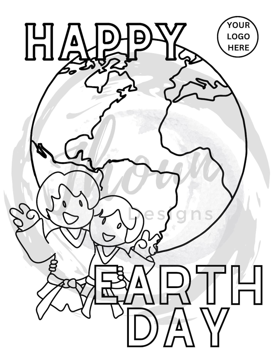 Earth Day Ninja Coloring Page - Etsy